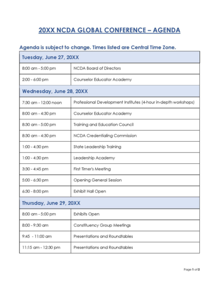 How to Plan a Conference Agenda (Free Templates for Word)