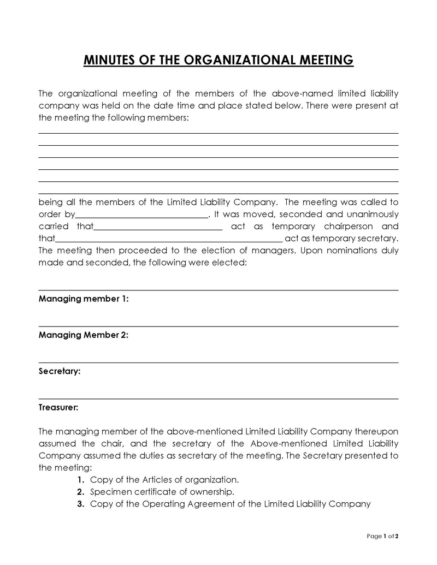 26 Free Corporate Meeting Minutes Templates