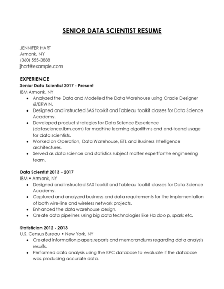 20 Best Data Scientist Resume Examples (Formatting Guide)