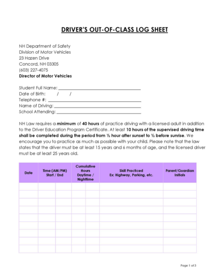 20 Free Driver's Daily Log Book Templates