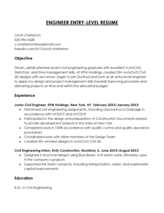 18 Great Engineering Resume Examples & Free Templates