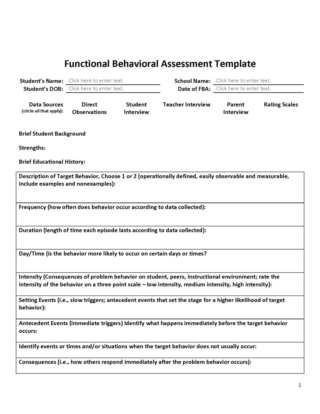 12 Functional Behavioral Assessment (FBA) Examples