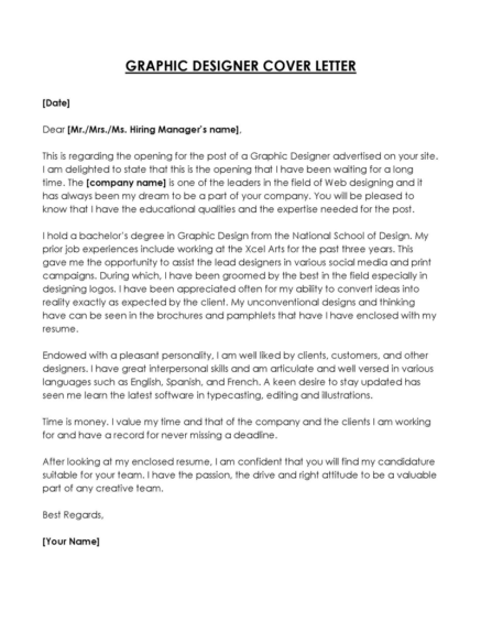 Graphic Designer Cover Letter Examples (Expert Tips)