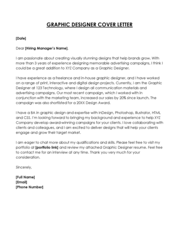 Graphic Designer Cover Letter Examples (Expert Tips)