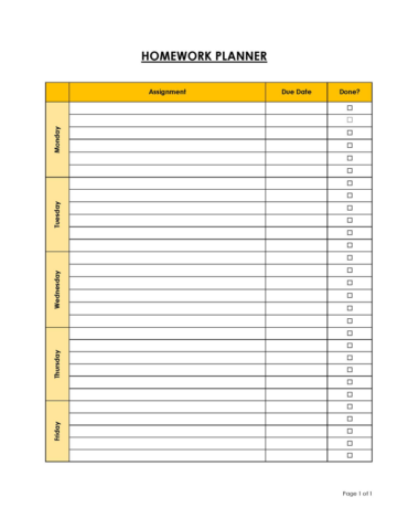 22 Free Printable Homework Planners (Templates)