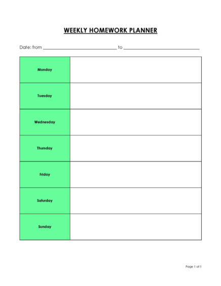 22 Free Printable Homework Planners (Templates)
