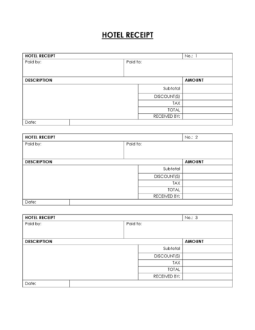 16 Free Hotel Receipt Templates (Word, Excel)