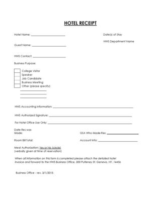 28 Free Hotel Receipt Templates (Editable)