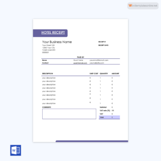 16 Free Hotel Receipt Templates (Word, Excel)