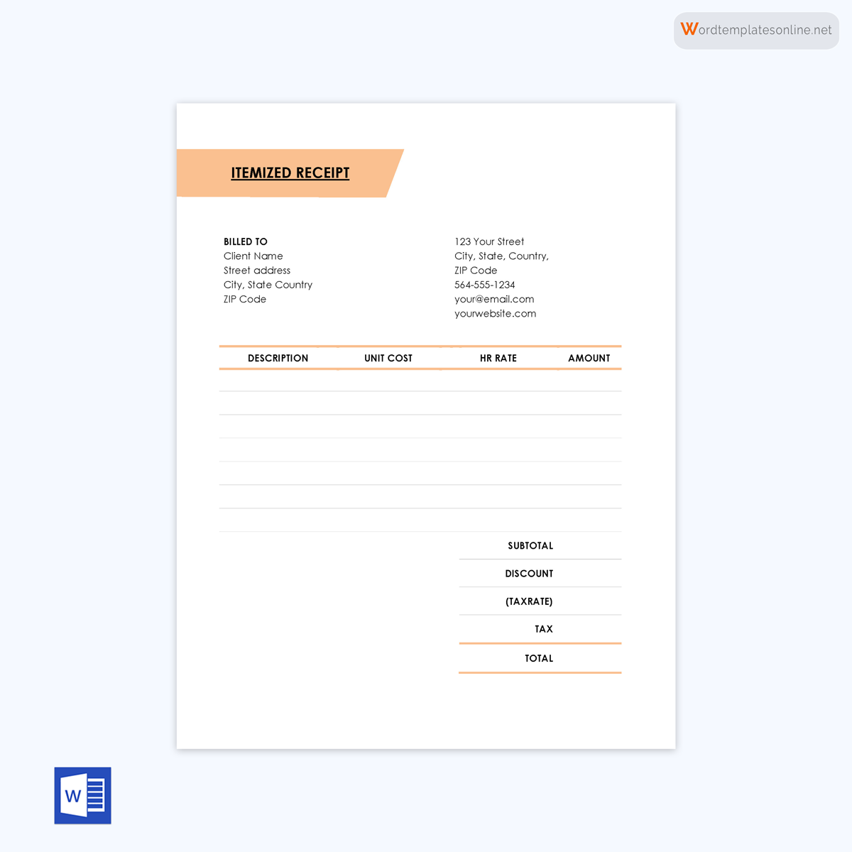 22 Free Itemized Receipt Templates - Word | Excel | PDF