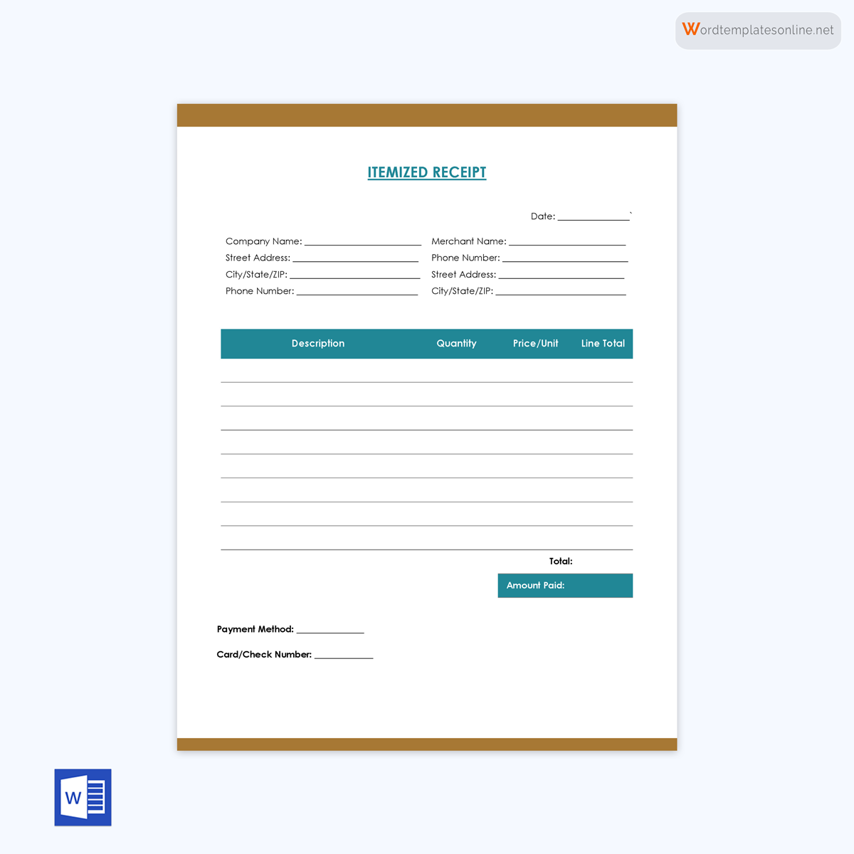22 Free Itemized Receipt Templates - Word | Excel | PDF