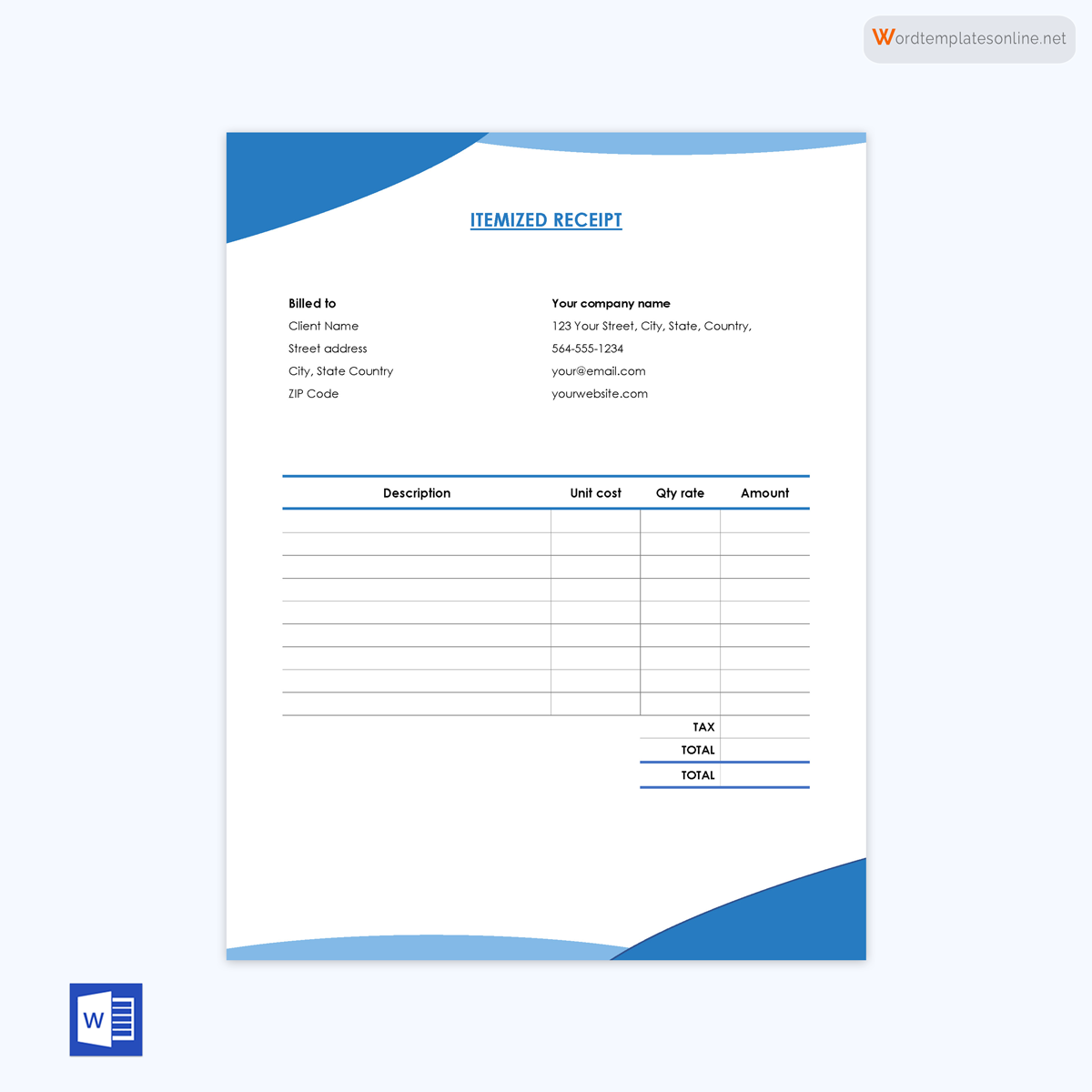 22 Free Itemized Receipt Templates - Word | Excel | PDF