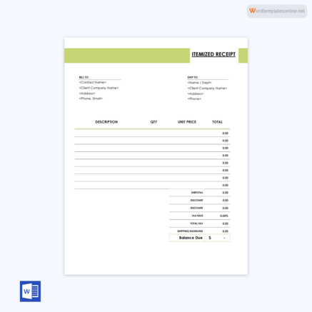 22 Free Itemized Receipt Templates - Word | Excel | PDF