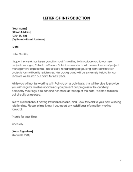 Letter of Introduction: 20 Examples and Overview