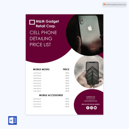 30 Free Price List Templates (Price Sheets) - Printable