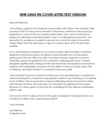 New Graduate Nurse Cover Letter (18 Best Examples)