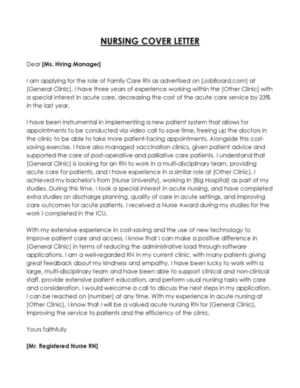 New Graduate Nurse Cover Letter (18 Best Examples)