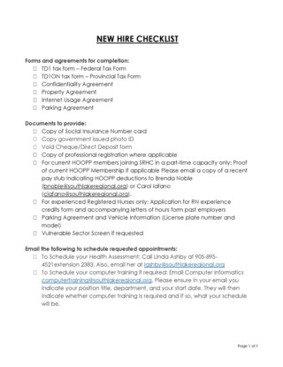 24 Free New Hire Checklist Templates (Word | Excel)