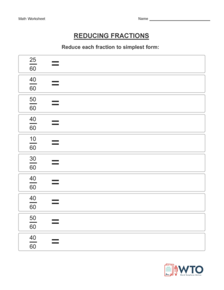Free Printable Fraction Worksheets (for Grade 3 to 6) - PDF