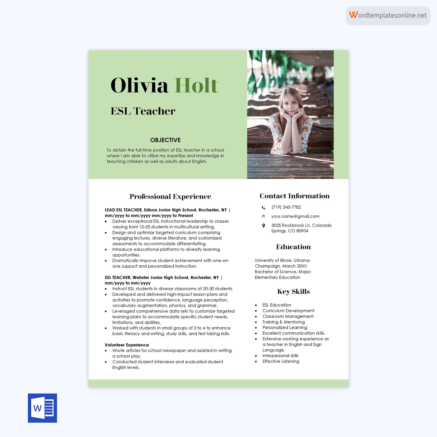 22 ESL Teacher Resume Examples - Objective, Skills, Tips