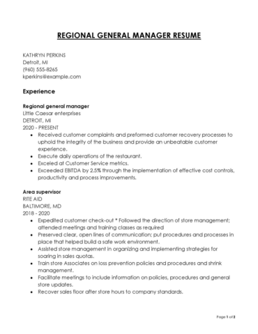 20 General Manager Resume Examples & Templates