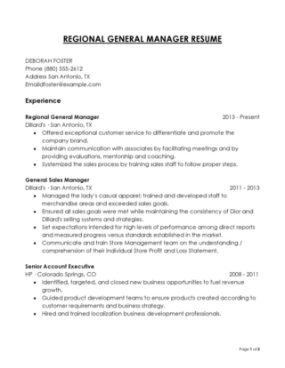 20 General Manager Resume Examples & Templates