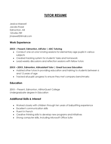Tutor Resume Done Right (Free Templates)