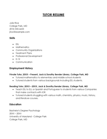 Tutor Resume Done Right (Free Templates)