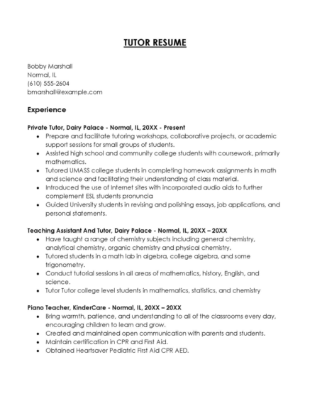Tutor Resume Done Right (Free Templates)