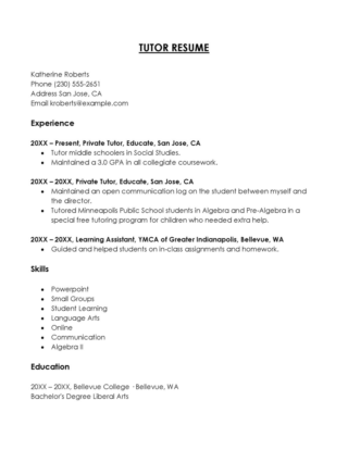 Tutor Resume Done Right (Free Templates)