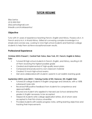 Tutor Resume Done Right (Free Templates)