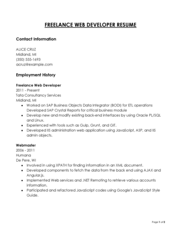 20 Free Web Developer Resume Templates (Guide + Examples)