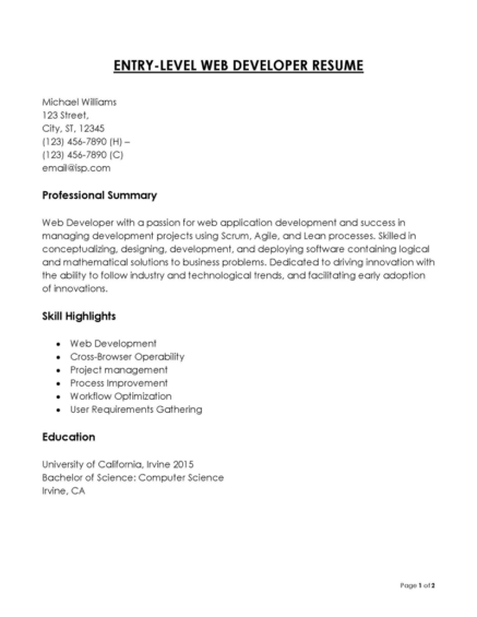 20 Free Web Developer Resume Templates (Guide + Examples)