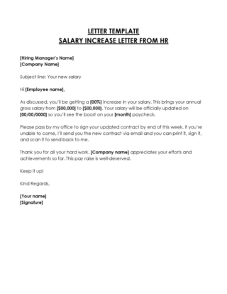 Salary Increase Letter From Employer (Sample & Examples)