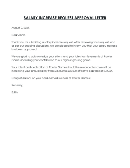 Salary Increase Letter From Employer (Sample & Examples)