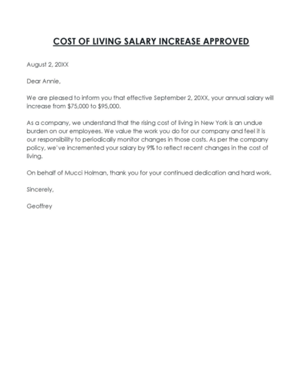 Salary Increase Letter From Employer (Sample & Examples)
