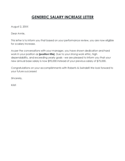 Salary Increase Letter From Employer (Sample & Examples)