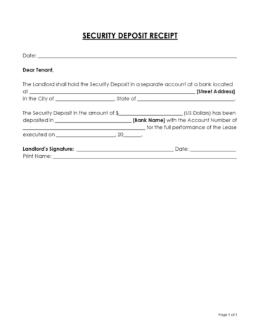 24 Free Deposit Receipt Templates (Cash, Security, etc.)