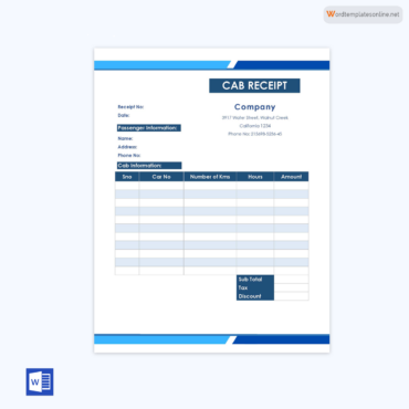 Free Blank Taxi (Cab) Receipt Templates (Word | PDF)