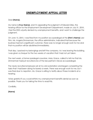 Unemployment Appeal Letter Samples (How to Write)