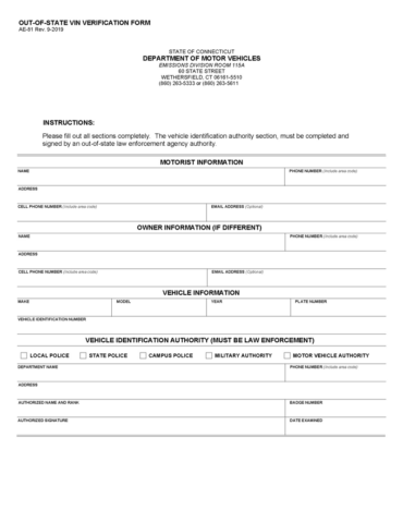 Free Vehicle Identification Number (VIN) Verification Templates