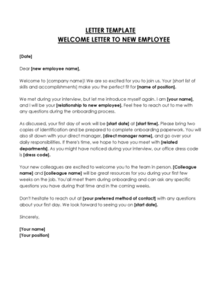 20 New Employees Welcome Letters (With Templates)