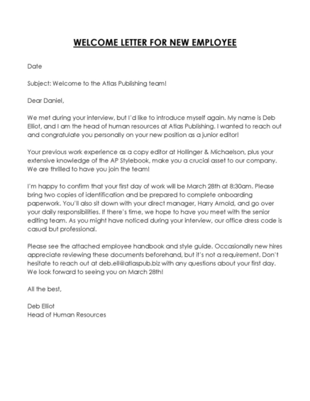 20 New Employees Welcome Letters (With Templates)
