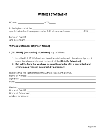 How to Prepare Witness Statement (Free Forms)