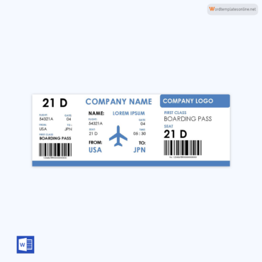 10 Free Boarding Pass Templates (Edit and Printable)