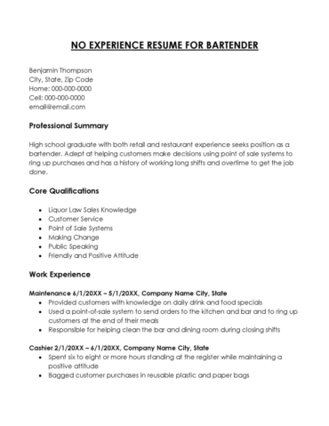 16 Free No Experience Resume Templates