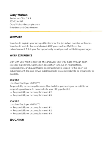 Chronological Resume | How To Format? (With Examples)