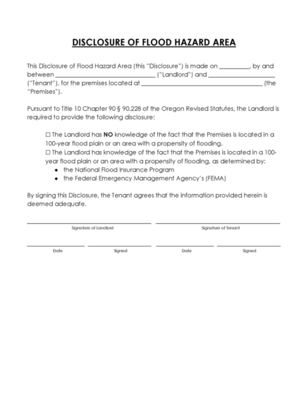 Oregon Lease Agreement Templates (Disclosures & Clauses)