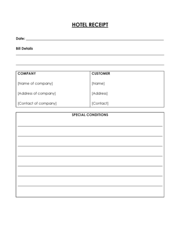 16 Free Hotel Receipt Templates (Word, Excel)