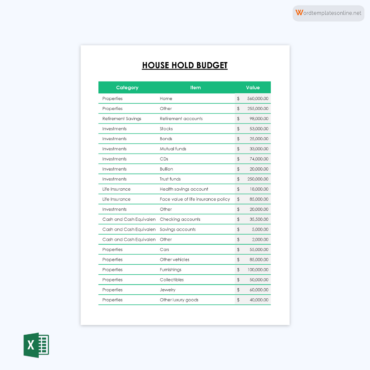 37 Free Household Budget Worksheets (Editable)